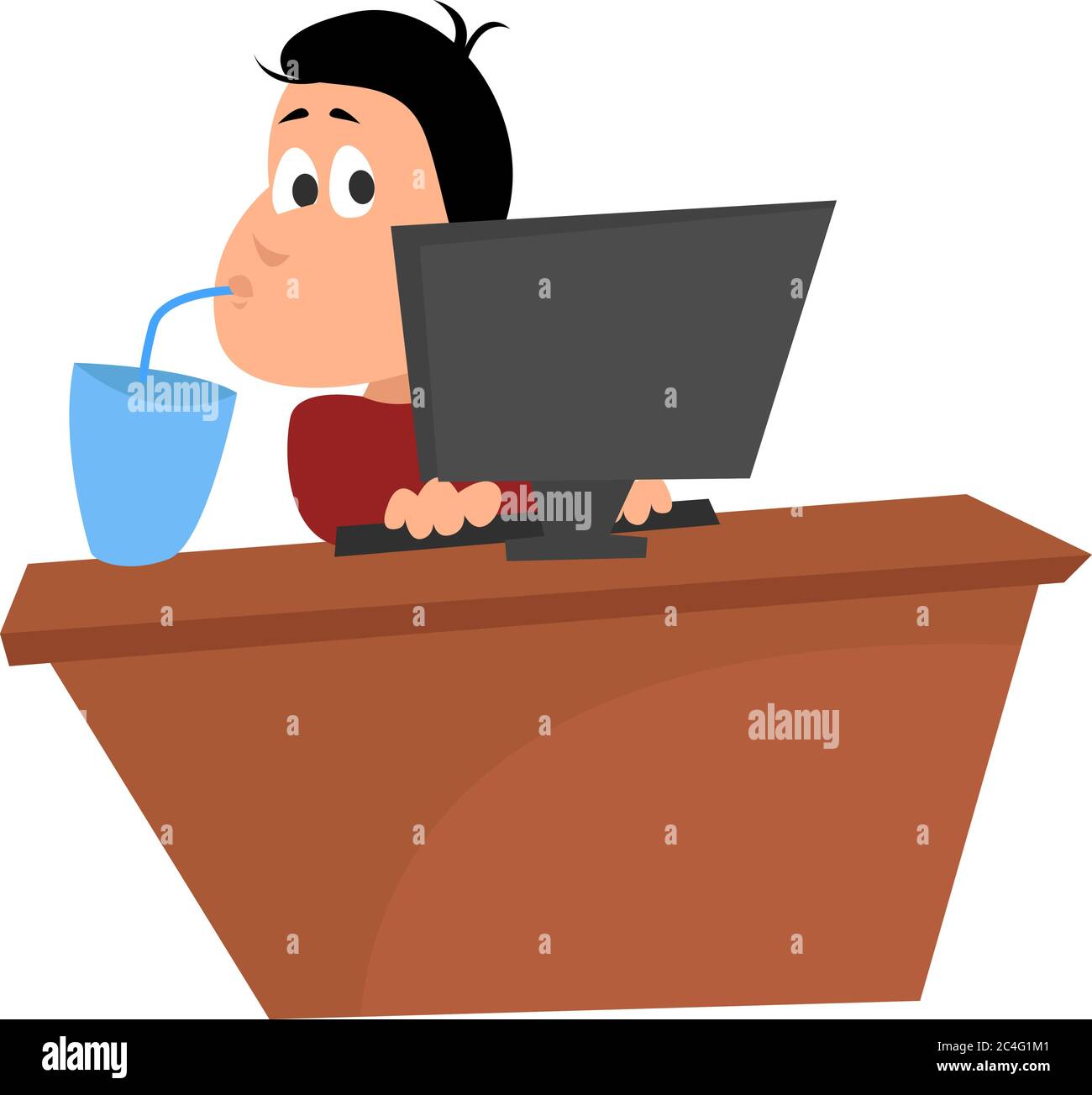 Programmer working desktop computer Cut Out Stock Images & Pictures - Alamy