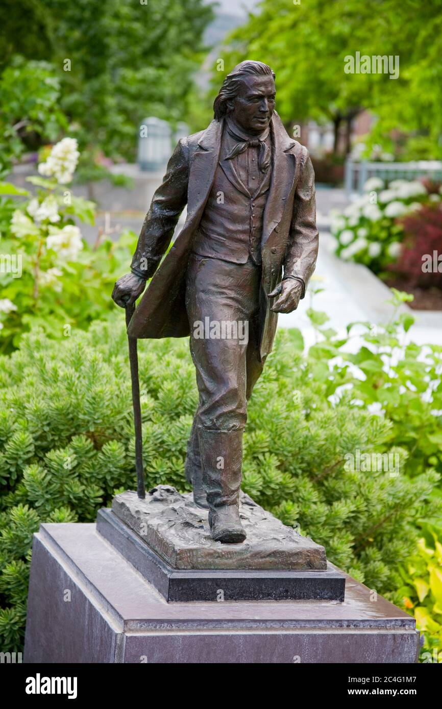 Brigham Young statue on Temple Square, Salt Lake City, Utah, USA, North ...