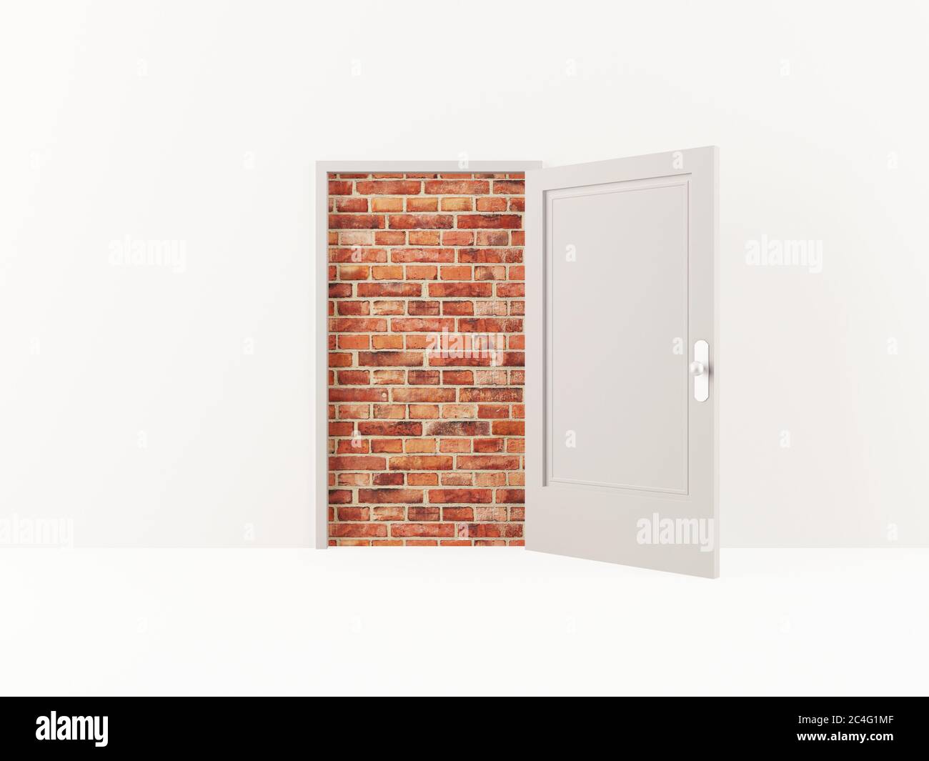 Door blocked by a brick wall Stock Photo - Alamy