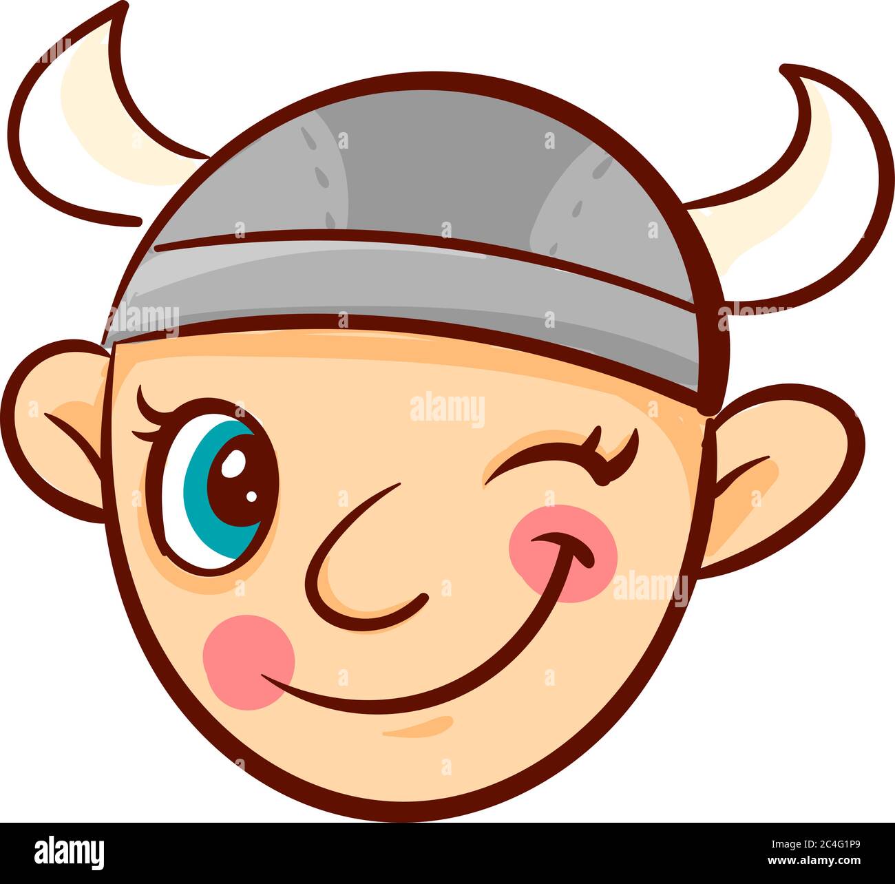 Winking viking, illustration, vector on white background Stock Vector ...