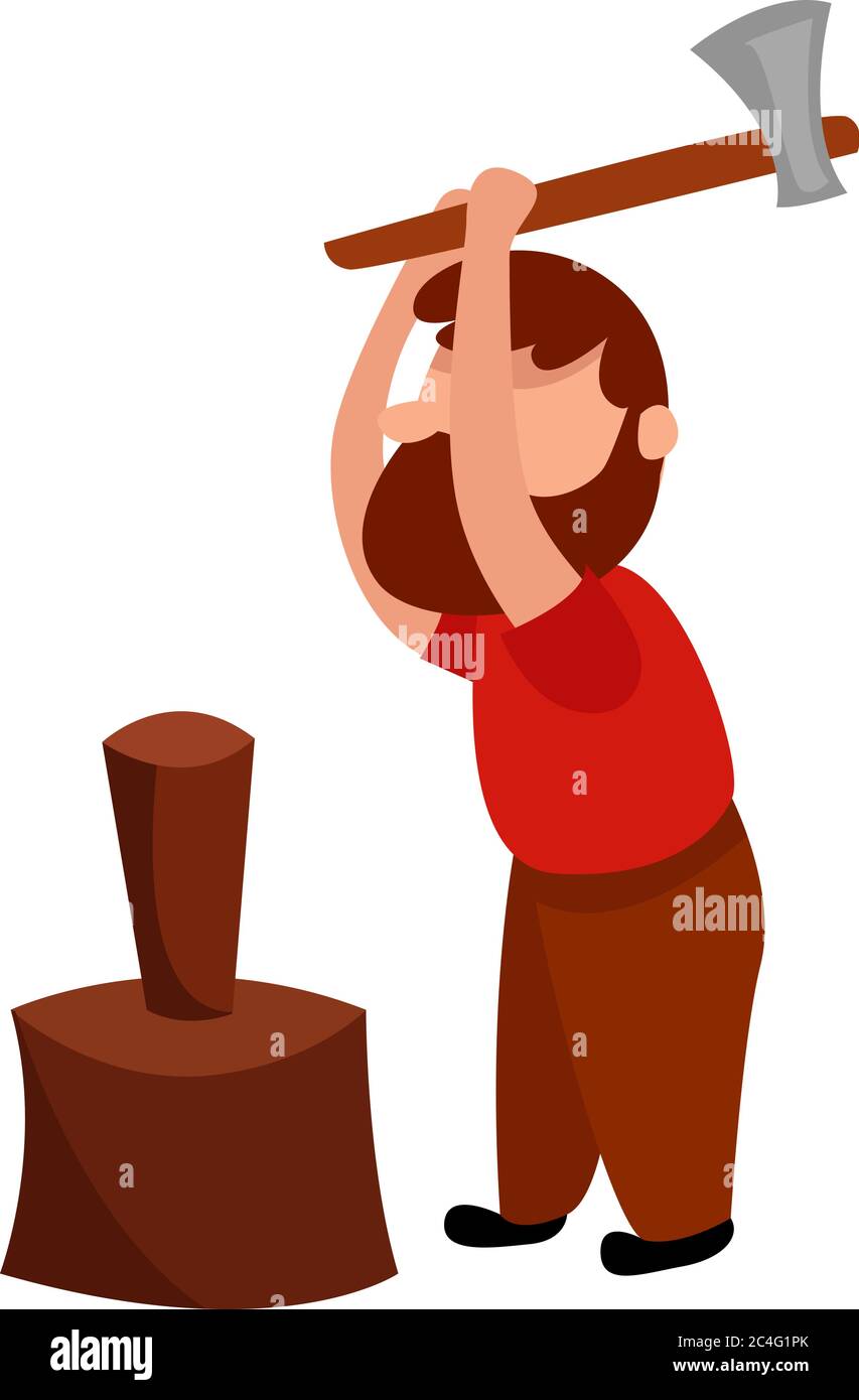 Man working tree cutting Stock Vector Images - Alamy