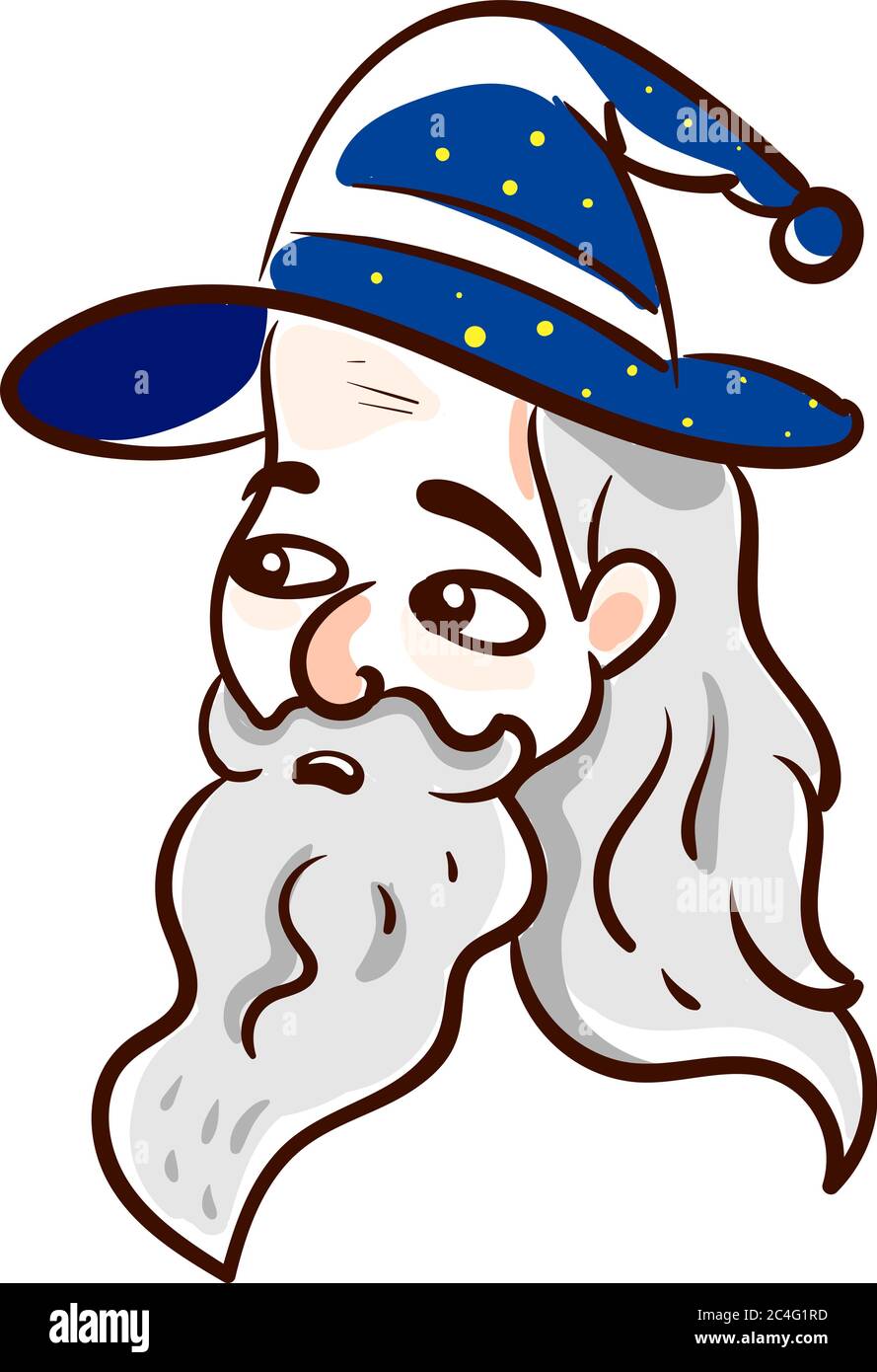 Wizard with long beard, illustration, vector on white background Stock ...