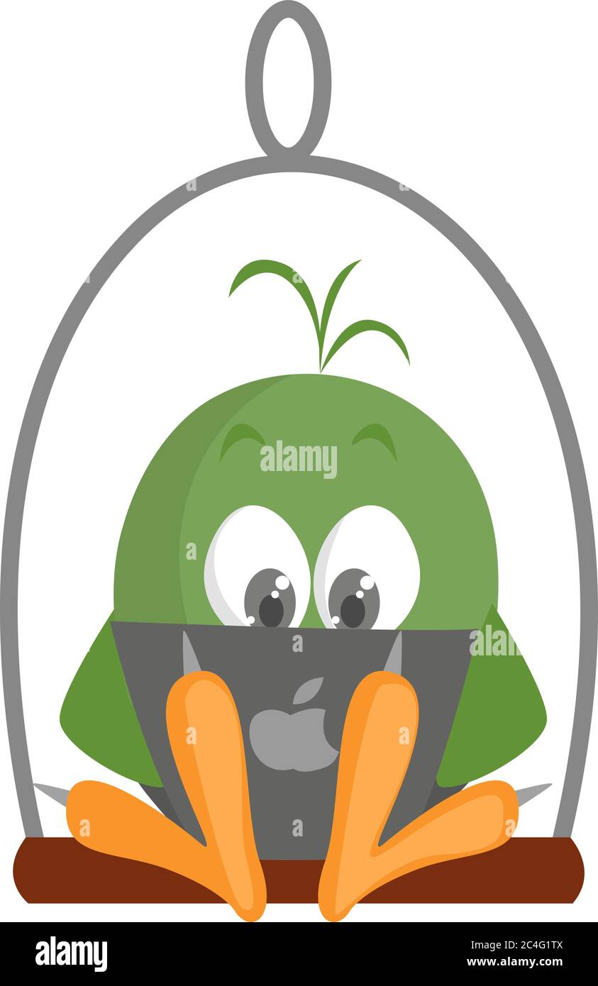 Working bird, illustration, vector on white background Stock Vector ...