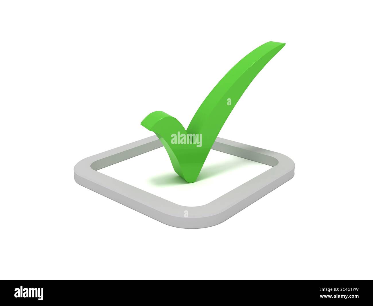 3D green check mark sign Stock Photo - Alamy