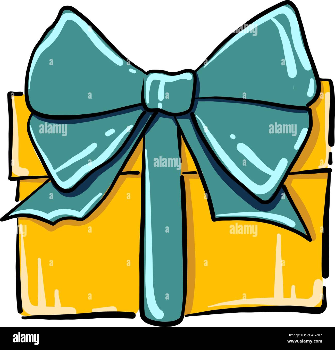 Yellow present, illustration, vector on white background Stock Vector ...