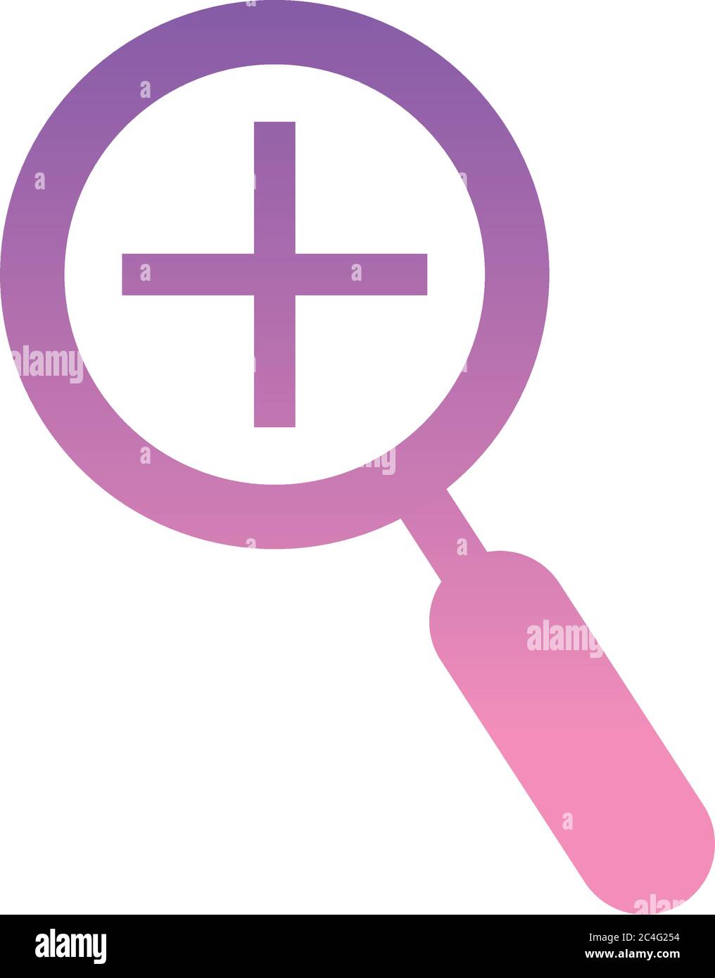 plus inside lupe gradient style icon design, Searching theme Vector ...