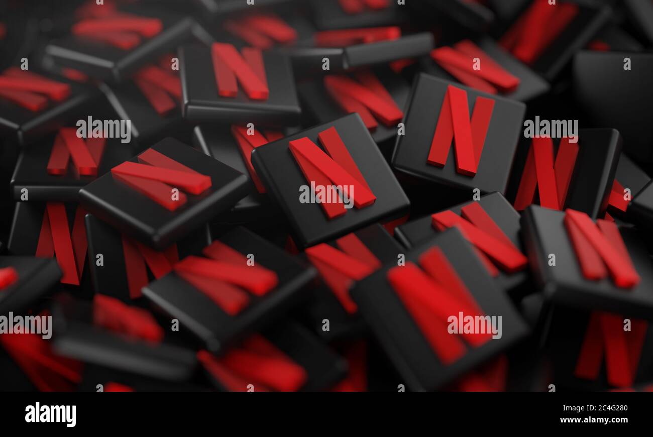 Pile of 3D Netflix Logos Stock Photo - Alamy