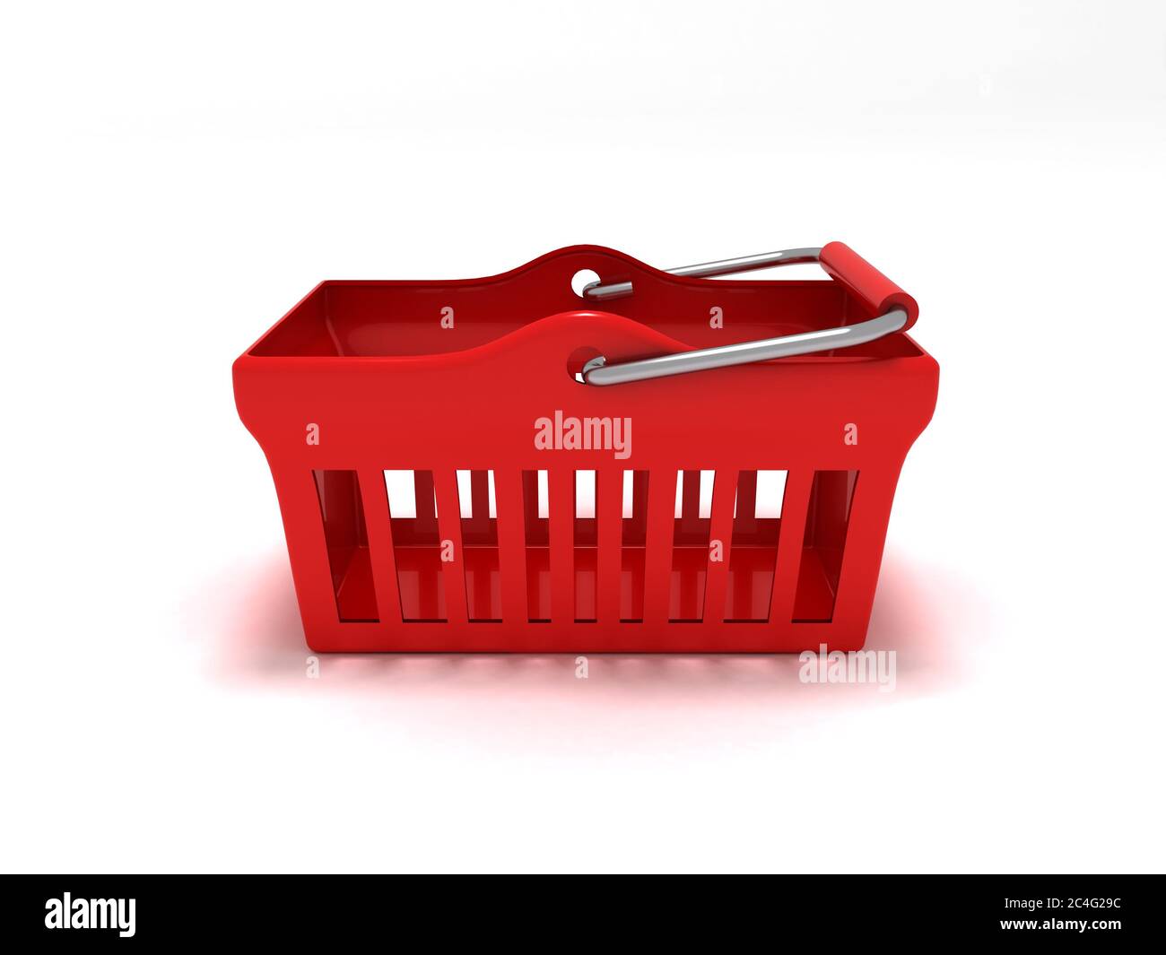 Red shopping basket Stock Photo - Alamy