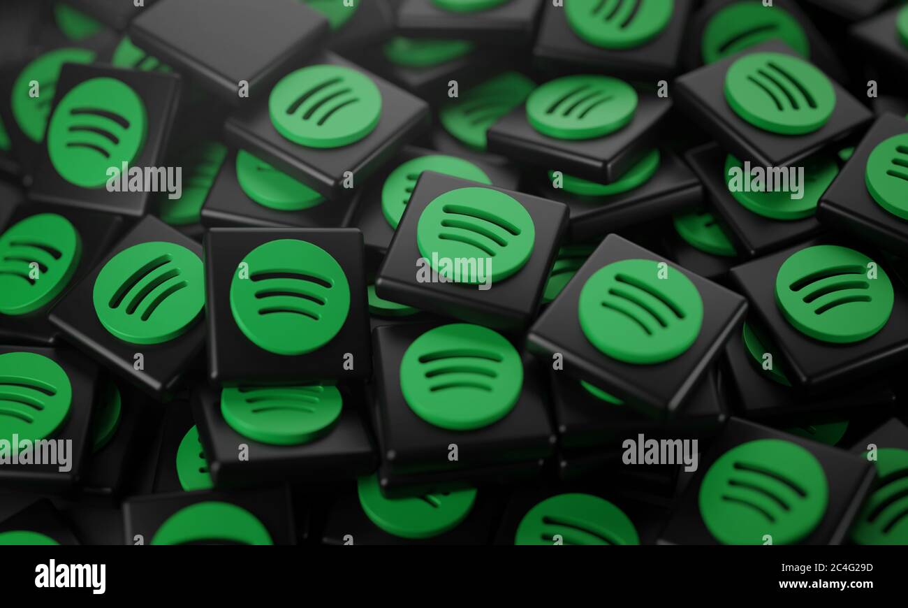 Pile of 3D Spotify Logos Stock Photo - Alamy
