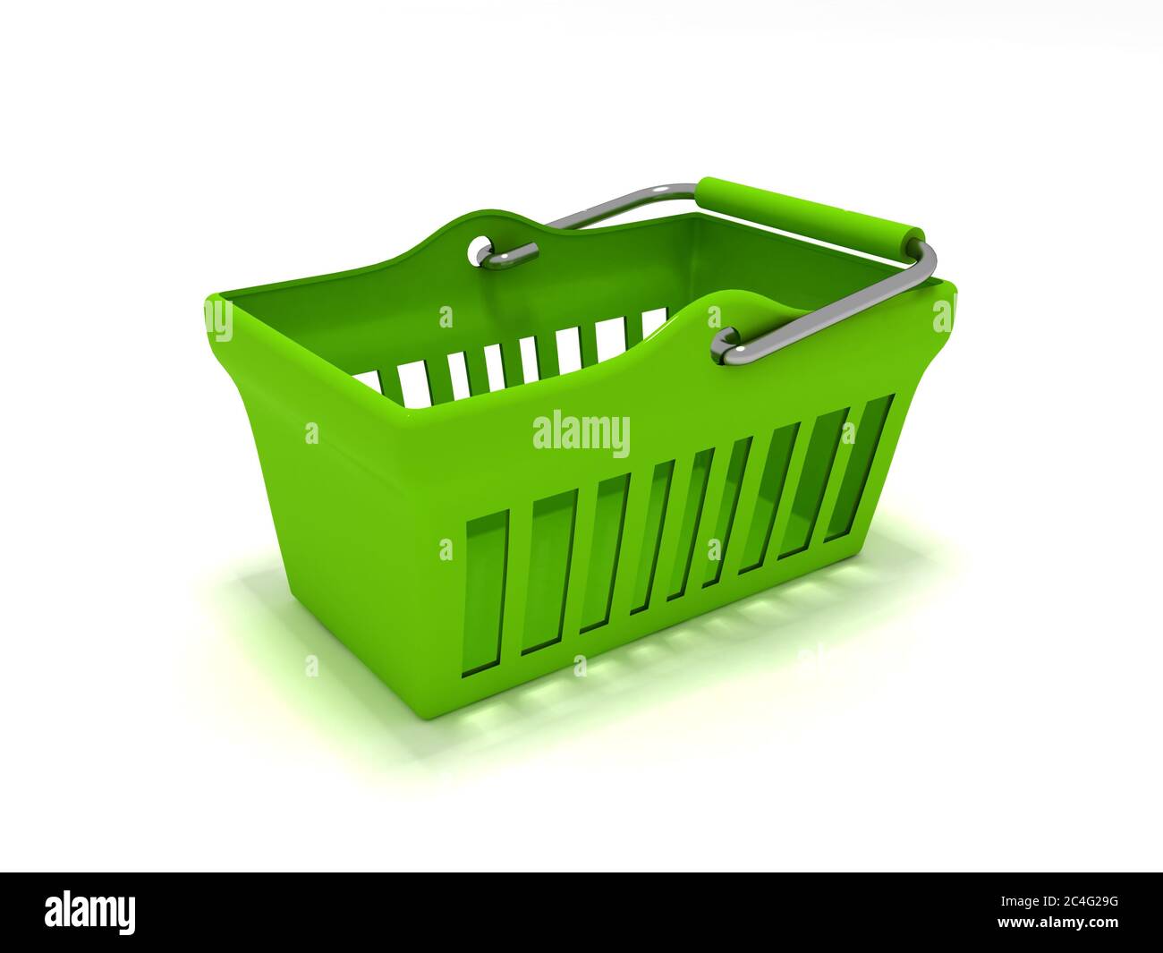 Green shopping basket Stock Photo - Alamy