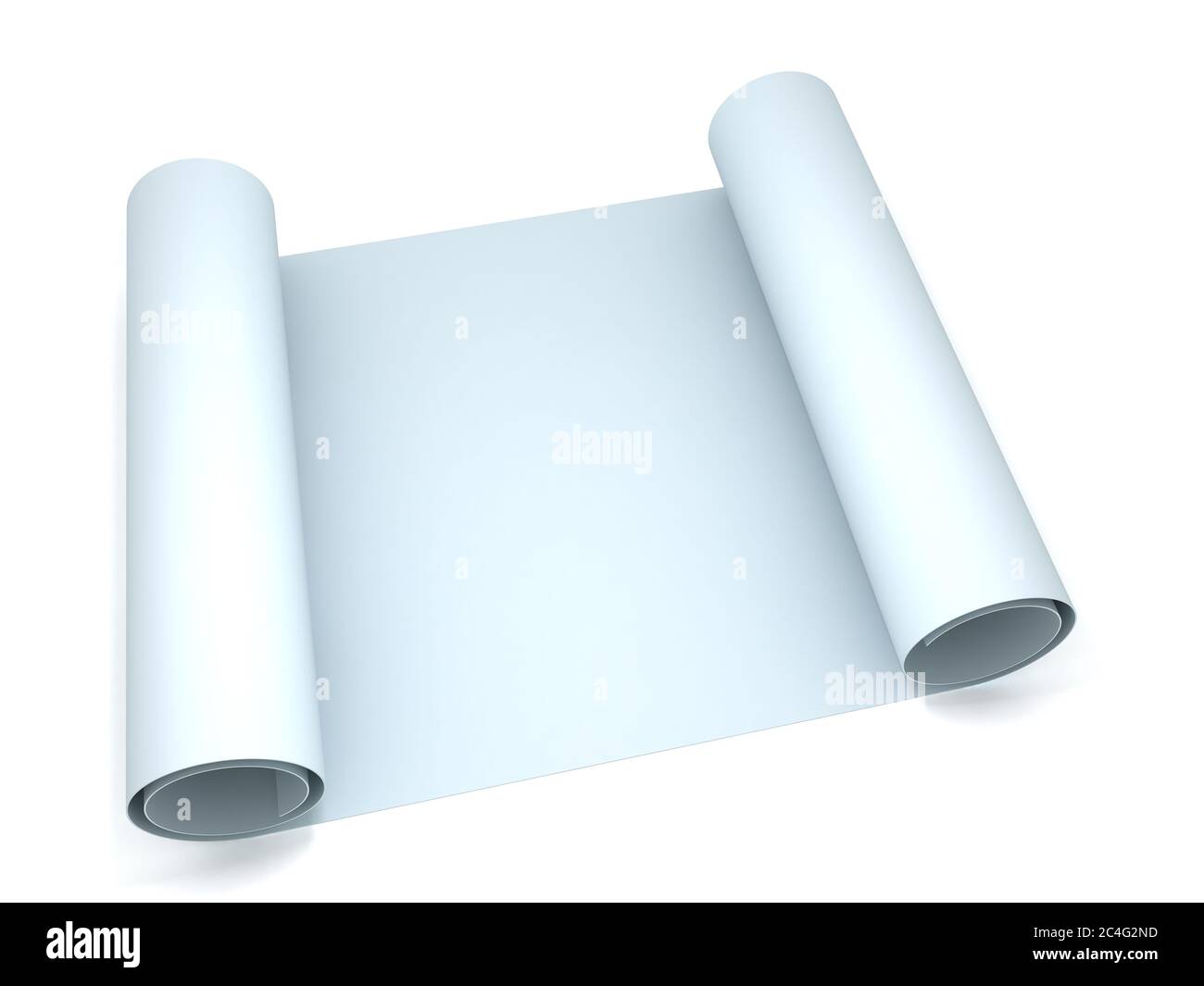 3D blank blueprint roll of paper Stock Photo - Alamy