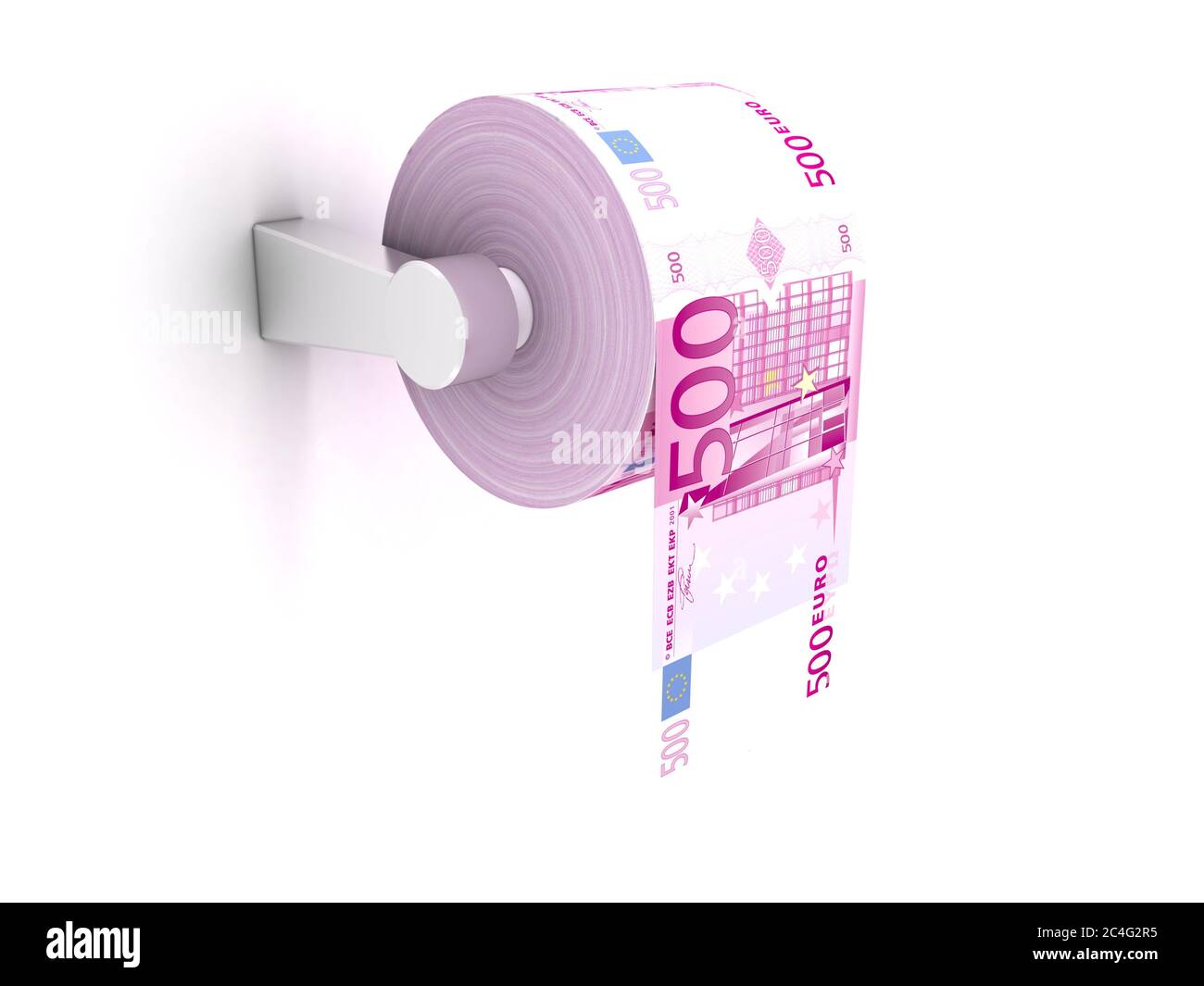 Inflation concept - roll of 500 Euro bills as toilet paper Stock Photo ...
