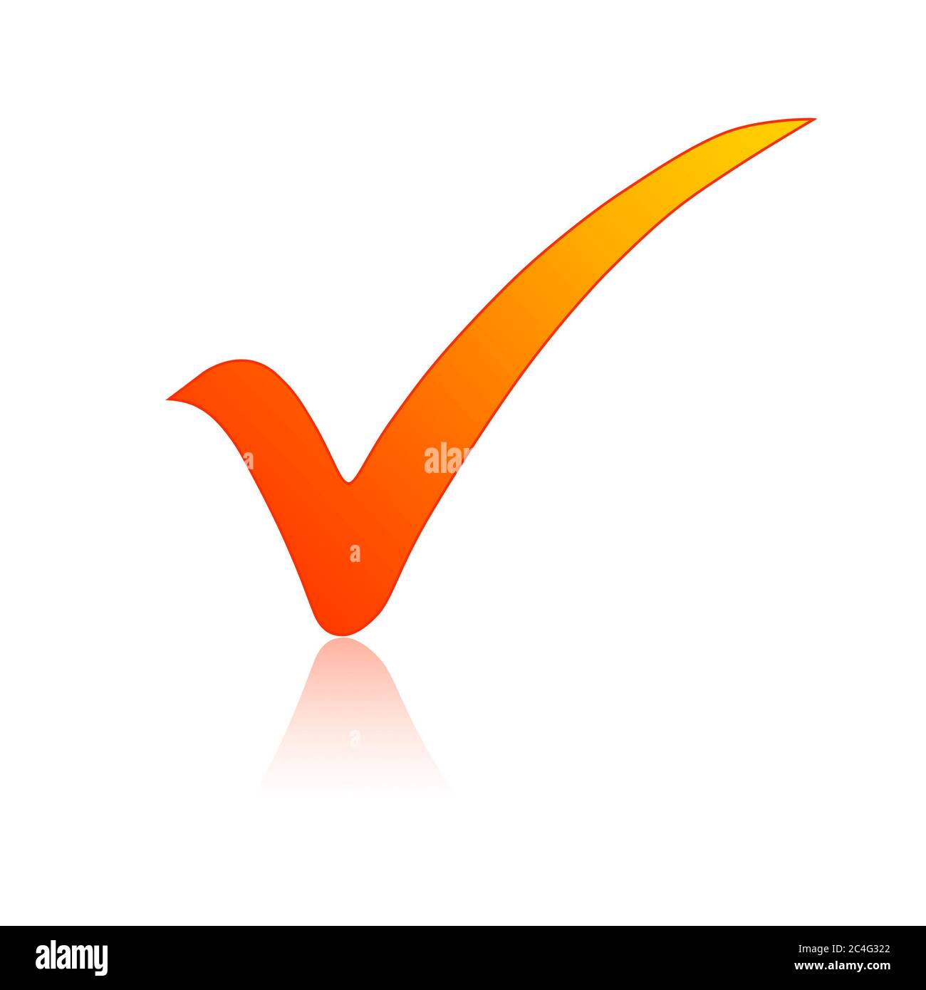 Orange check mark icon Stock Photo - Alamy