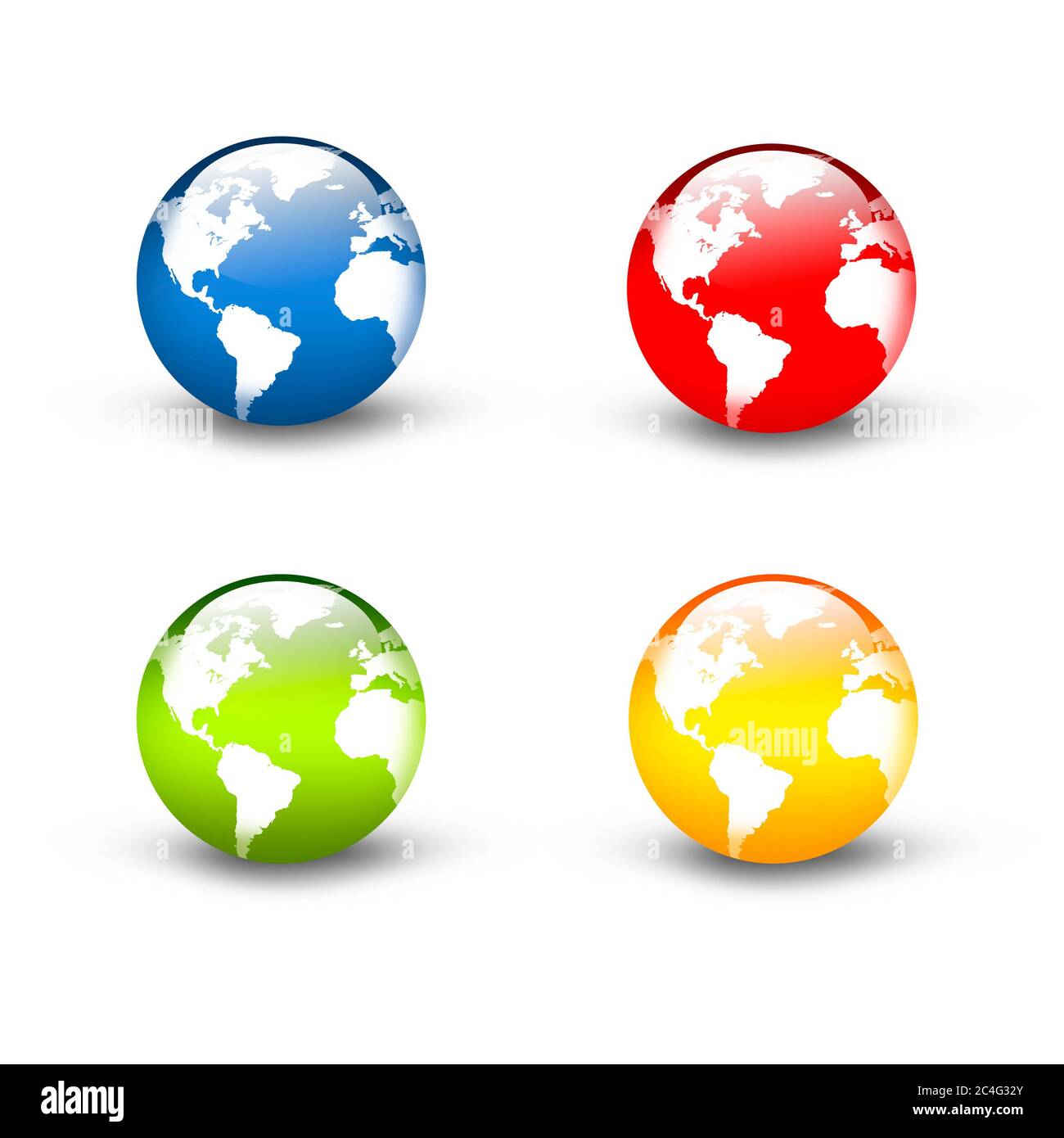 Colorful Earth icon set Stock Photo - Alamy