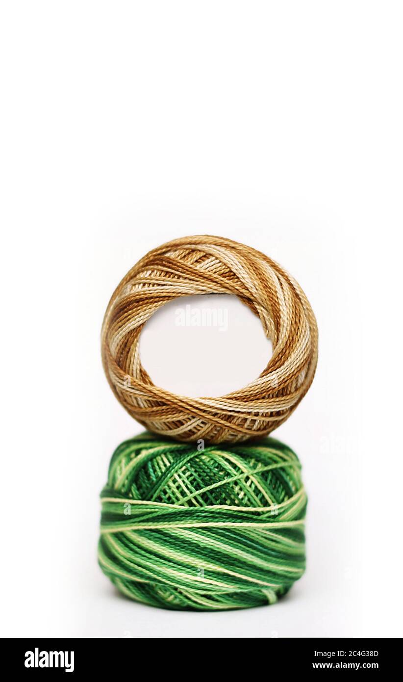 Colorful embroidery threads isolated on white background Stock Photo ...