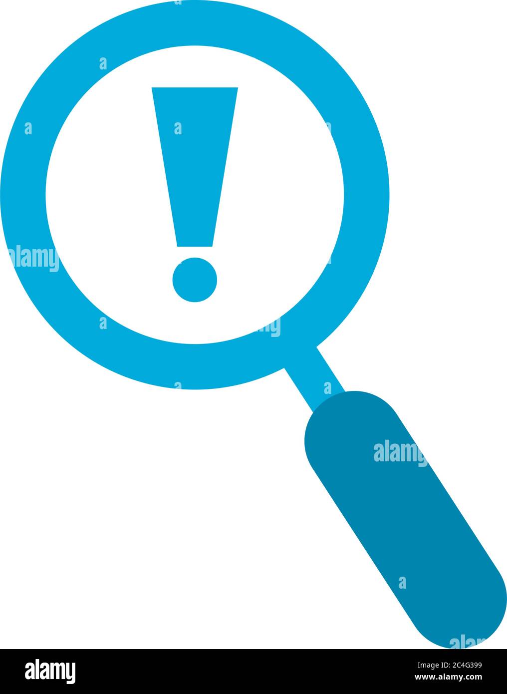 exclamation mark inside lupe flat style icon design, Searching theme Vector illustration Stock ...