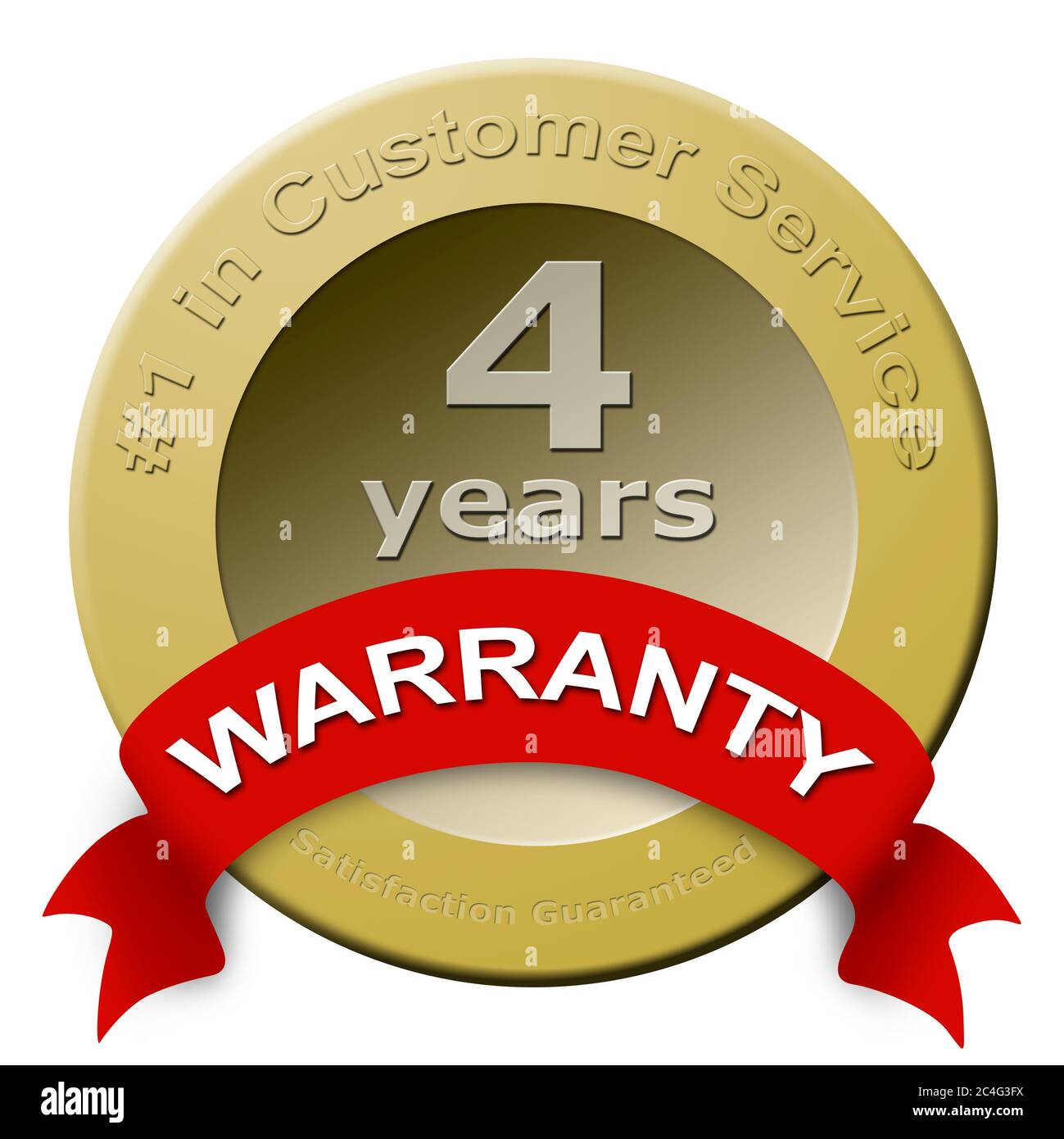 Customer service warranty badge Stock Photo - Alamy