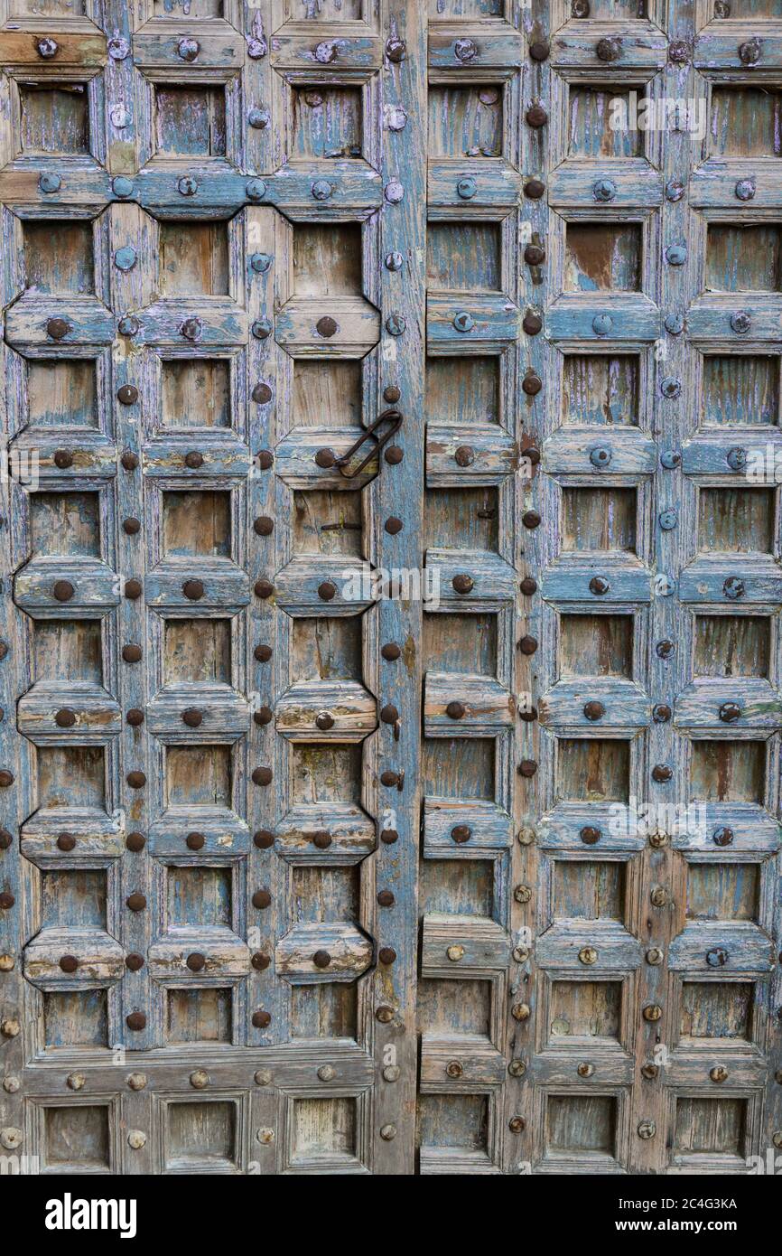 Antique Wooden Viking Door with Interesting Square Design Stock Photo ...