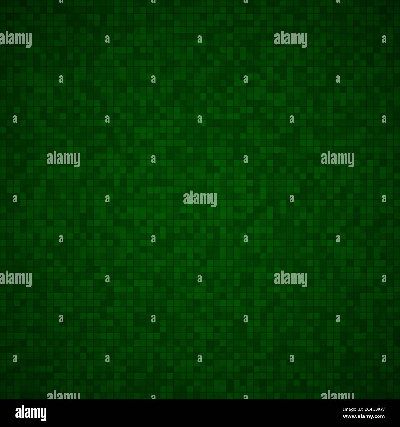 Abstract background of small squares or pixels in dark green colors ...