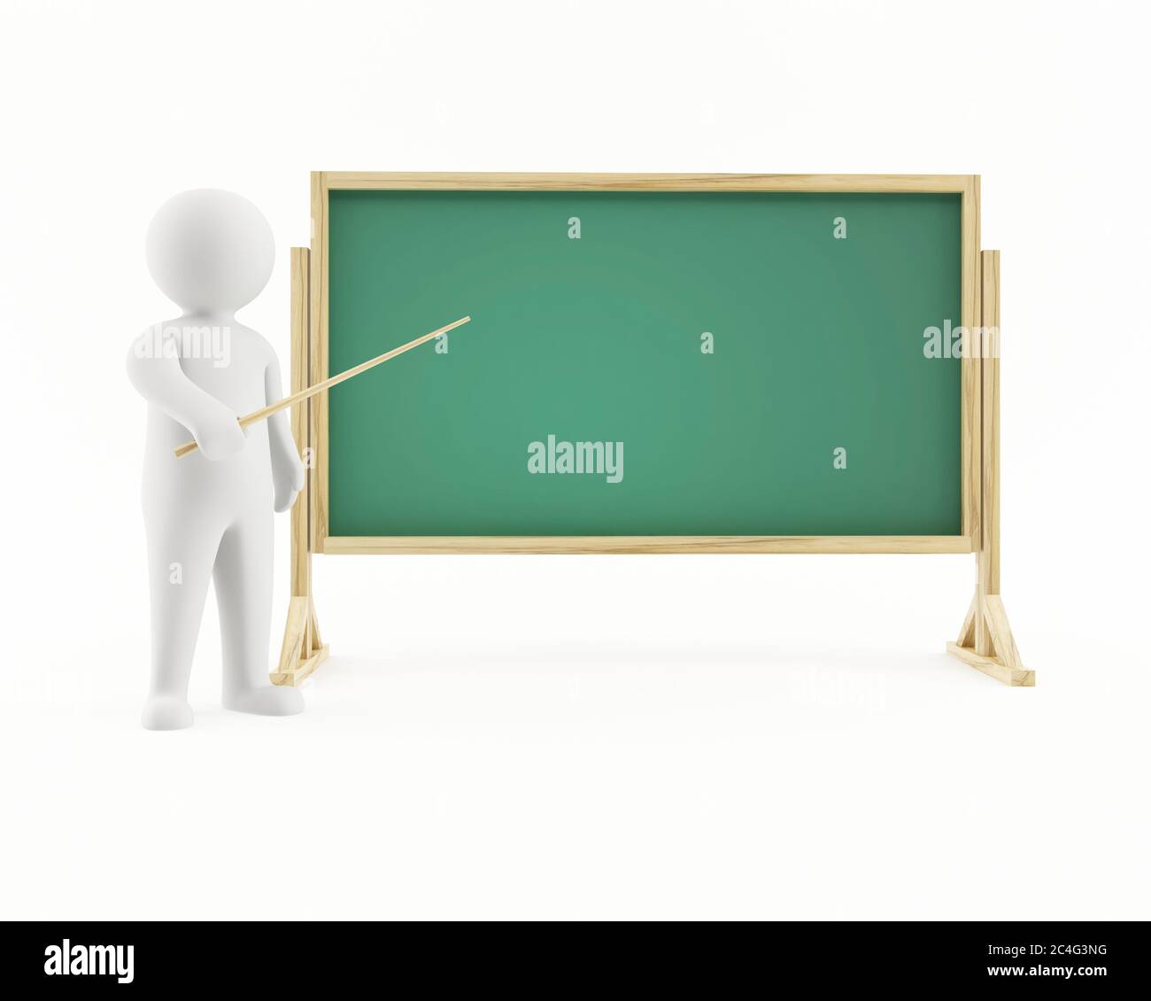 3D man pointing at a chalkboard Stock Photo - Alamy