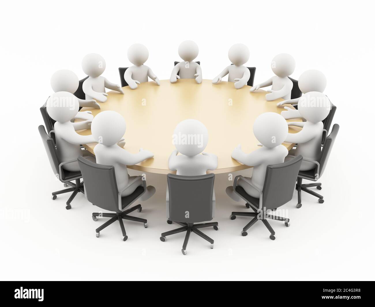 3D people sitting in a business meeting Stock Photo - Alamy