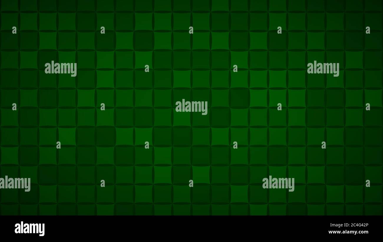 Abstract background of small squares or pixels in dark green colors ...