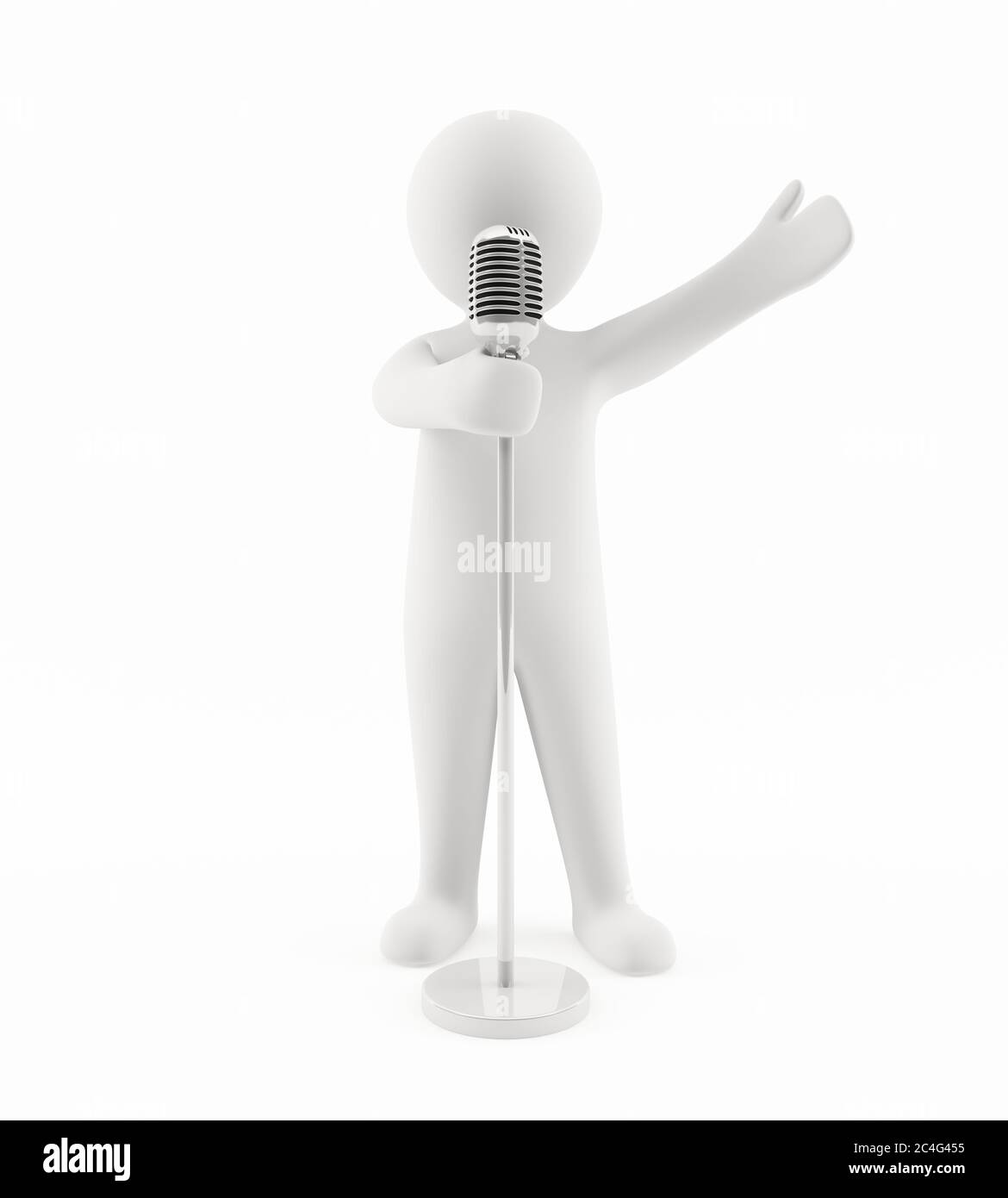 Woman singing song microphone man Cut Out Stock Images & Pictures - Alamy