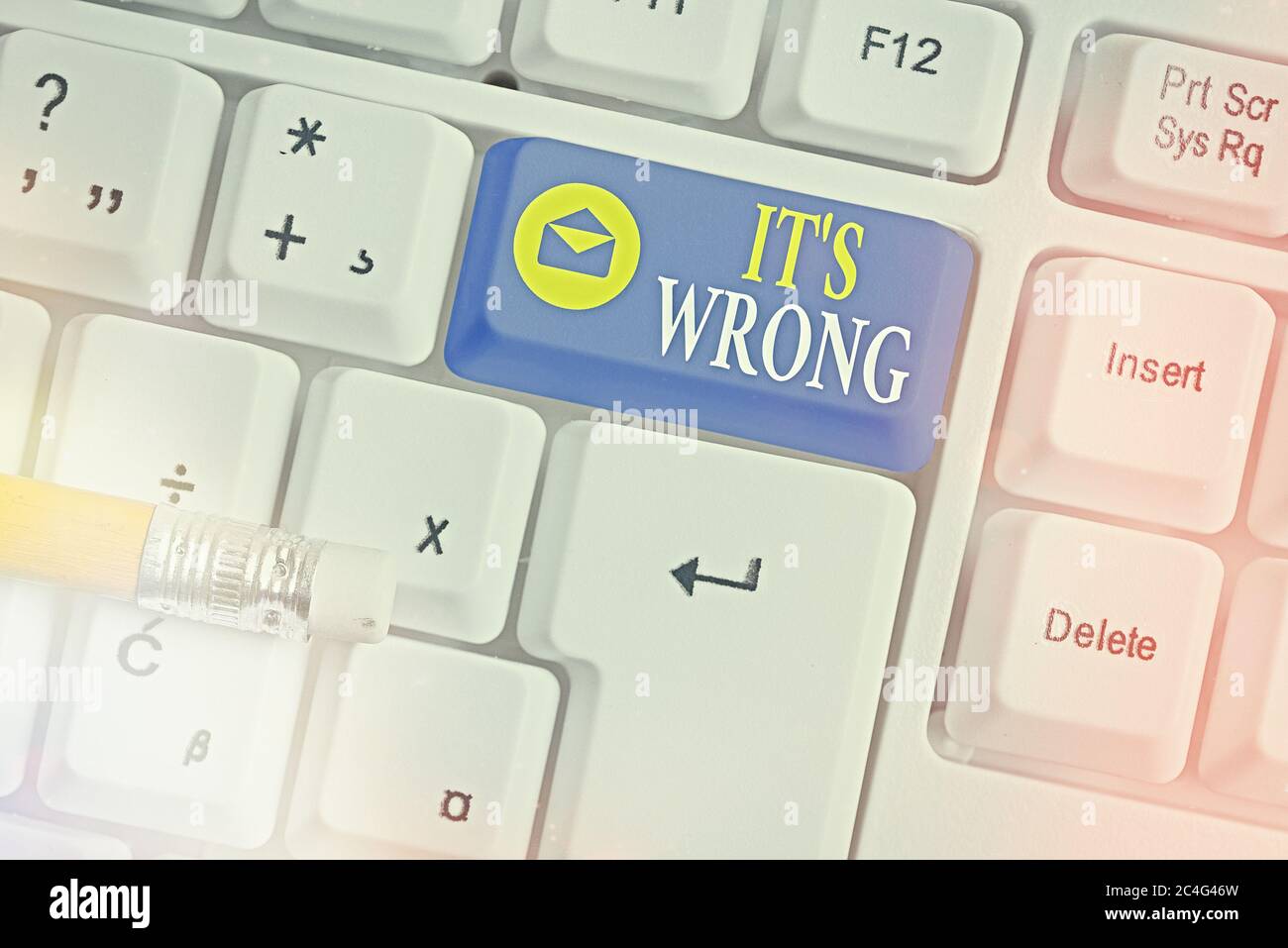 Writing note showing Its Wrong. Business concept for the reaction of ...