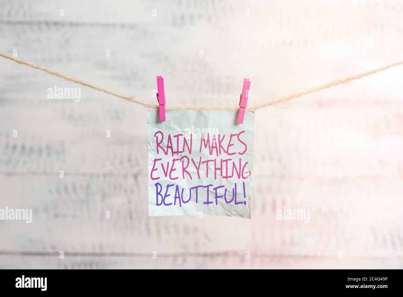 Writing note showing Rain Makes Everything Beautiful. Business concept ...