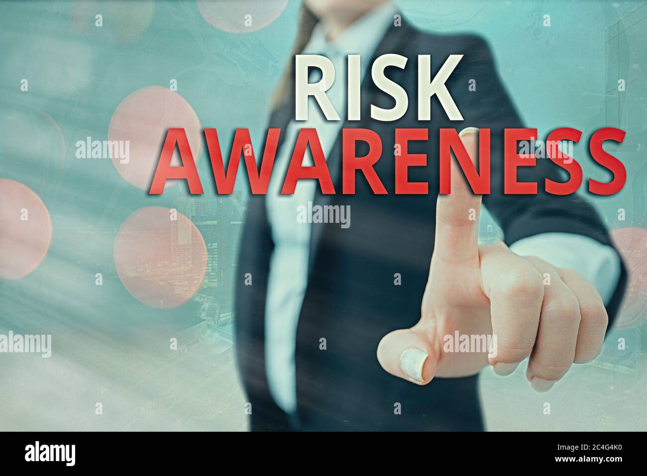 Writing note showing Risk Awareness. Business concept for recognizing ...
