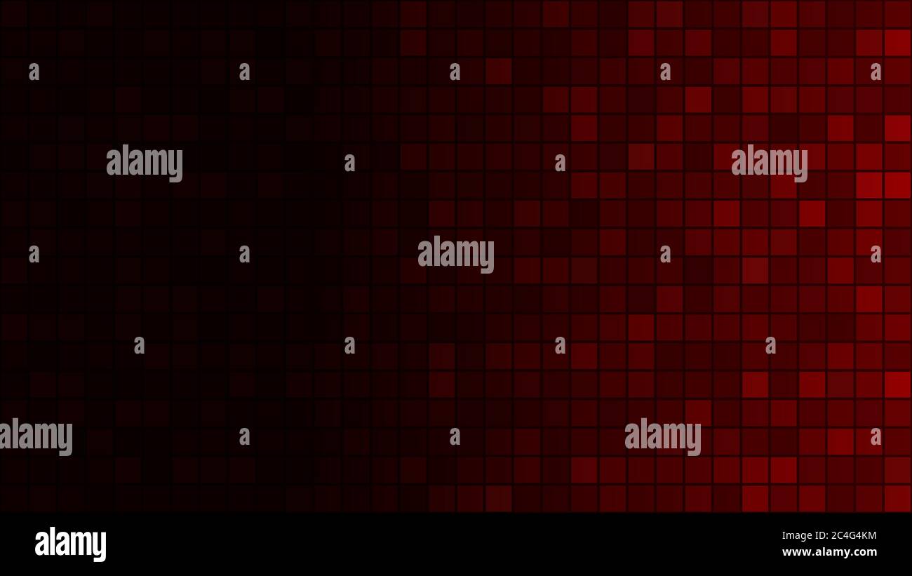 Abstract background of small squares in dark red colors with horizontal ...