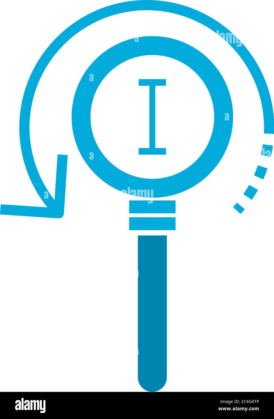 text edit cursor line inside lupe flat style icon design, Searching theme Vector illustration ...