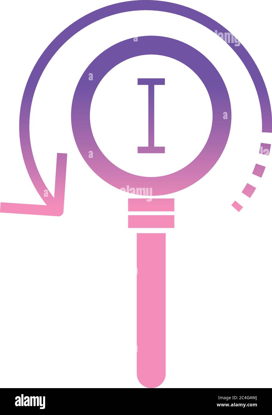 text edit cursor line inside lupe gradient style icon design, Searching theme Vector ...