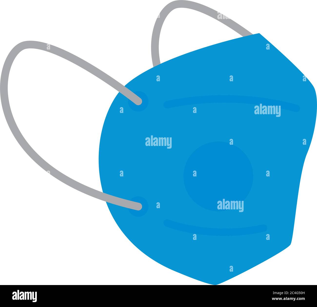 medical mask with filter over white background, flat style, vector ...