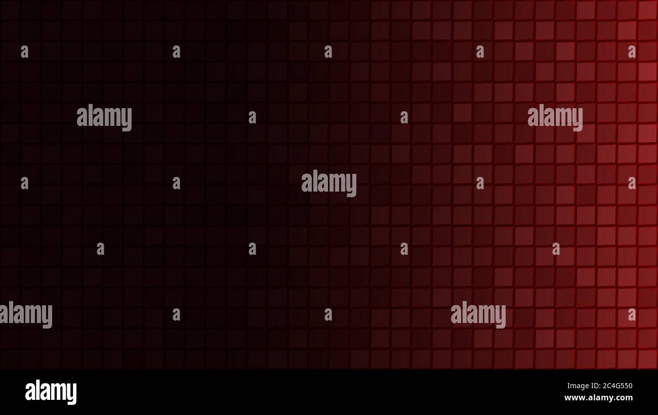 Abstract background of small squares in dark red colors with horizontal ...