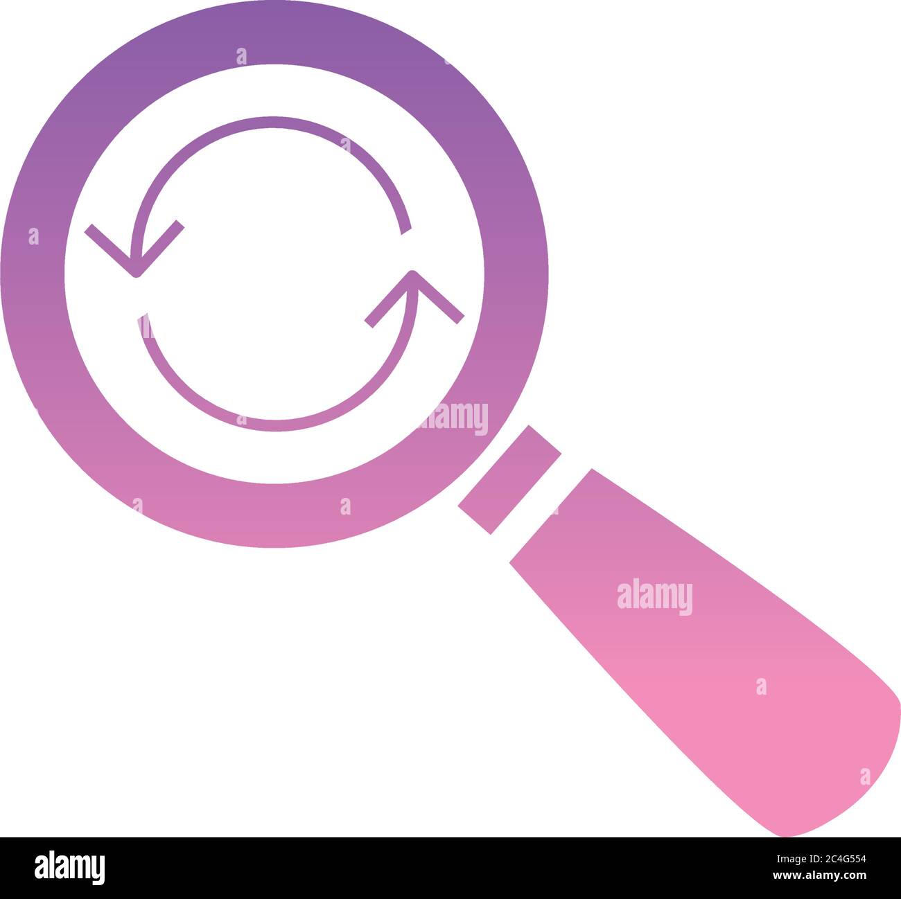 repeat arrows inside lupe gradient style icon design, Searching theme Vector illustration Stock ...