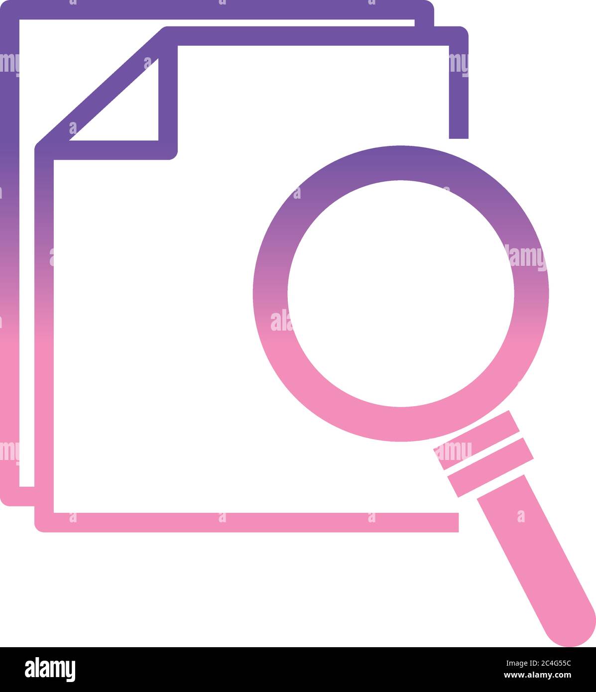 lupe with documents gradient style icon design, Searching theme Vector illustration Stock Vector ...