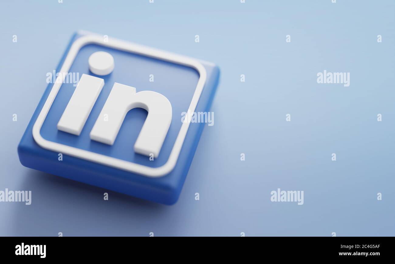 LinkedIn 3D Rendering Close up. Account Promotion Template Stock Photo ...