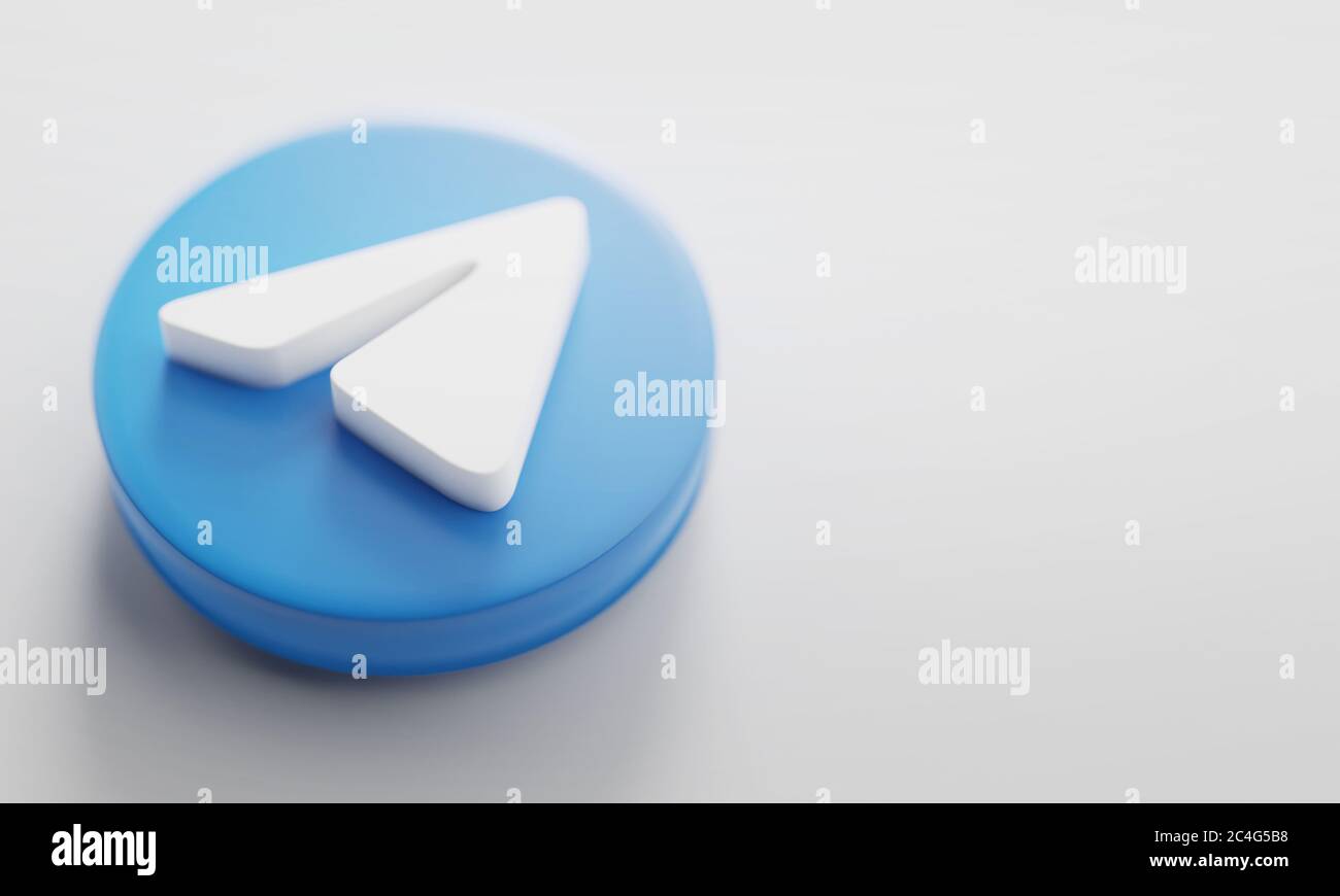Telegram 3D Rendering Close up. Account Promotion Template Stock Photo ...