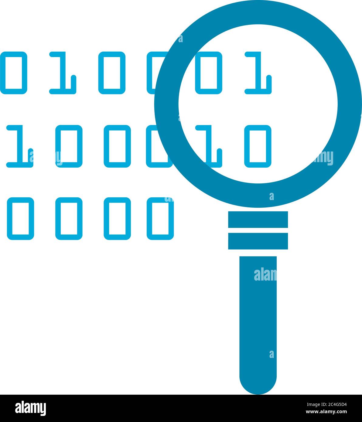 lupe with code flat style icon design, Searching theme Vector ...