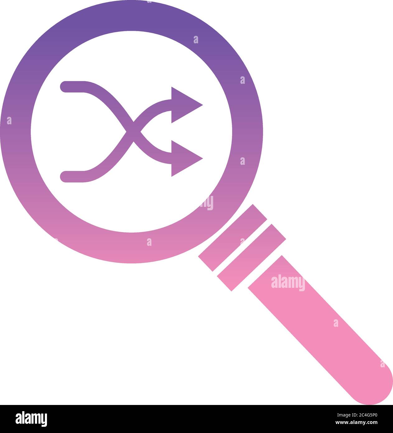 random arrows inside lupe gradient style icon design, Searching theme Vector illustration Stock ...