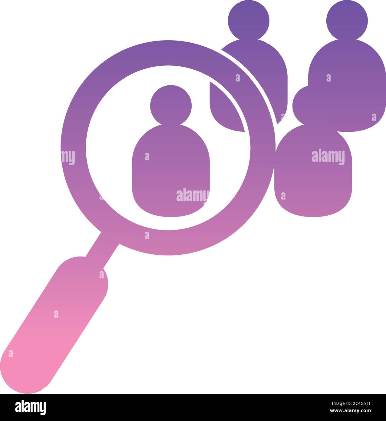 lupe with avatars gradient style icon design, Searching theme Vector illustration Stock Vector ...