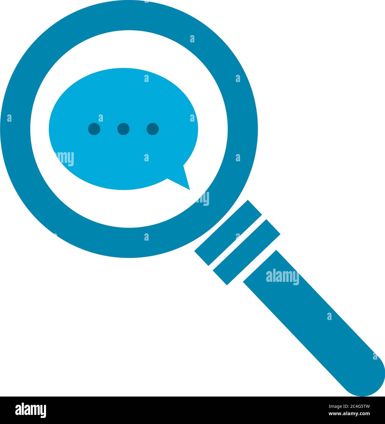 bubble inside lupe flat style icon design, Searching theme Vector illustration Stock Vector ...