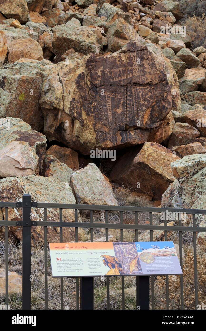 Petroglyphs, Parowan Gap, Iron County, Utah, USA Stock Photo - Alamy