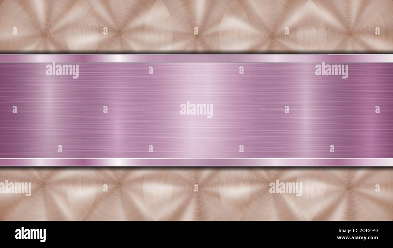 Background consisting of a bronze shiny metallic surface and one ...