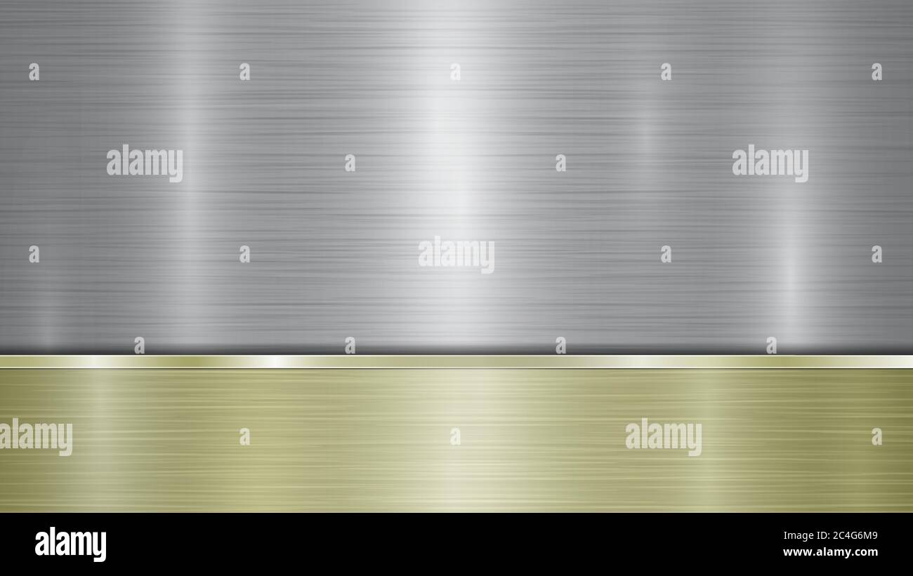 Background consisting of a silver shiny metallic surface and one ...
