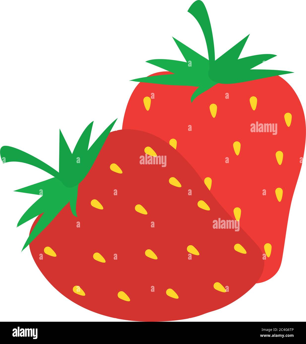 strawberries fruits fresh harvest in flat style isolated icon vector ...