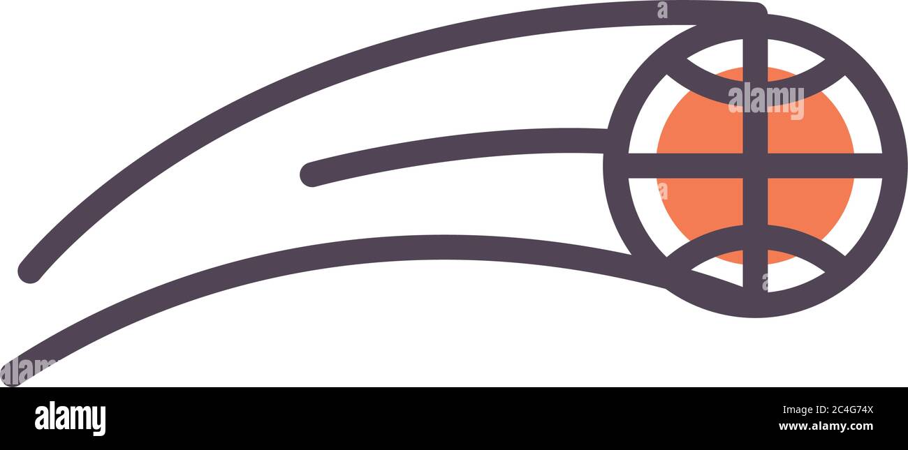 Ball line and fill style icon design, Basketball sport hobby ...