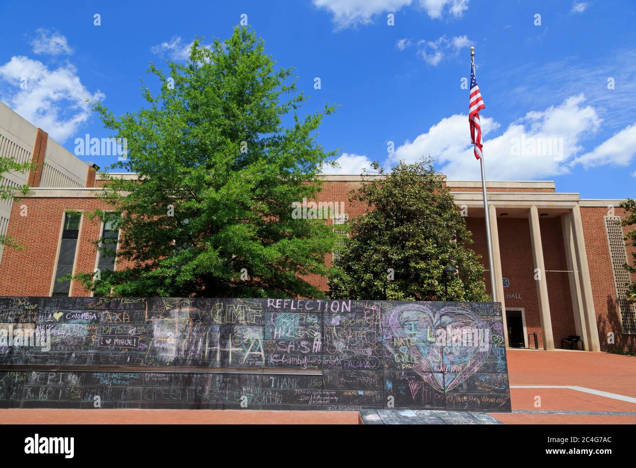 Chalk wall outside City Hall, Charlottesville, Virginia, USA Stock ...