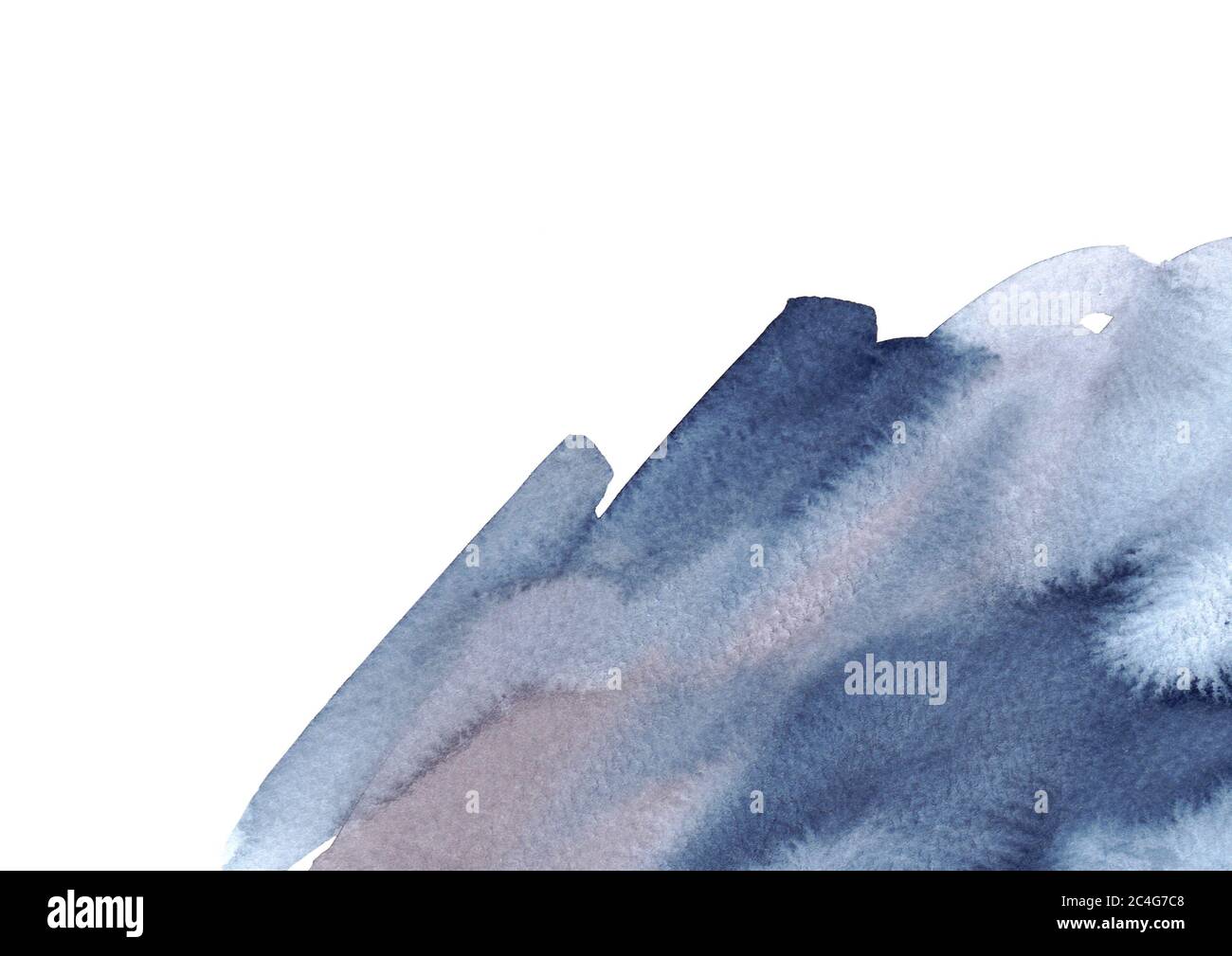 Hand painted abstract blue watercolor on white background Stock Photo ...